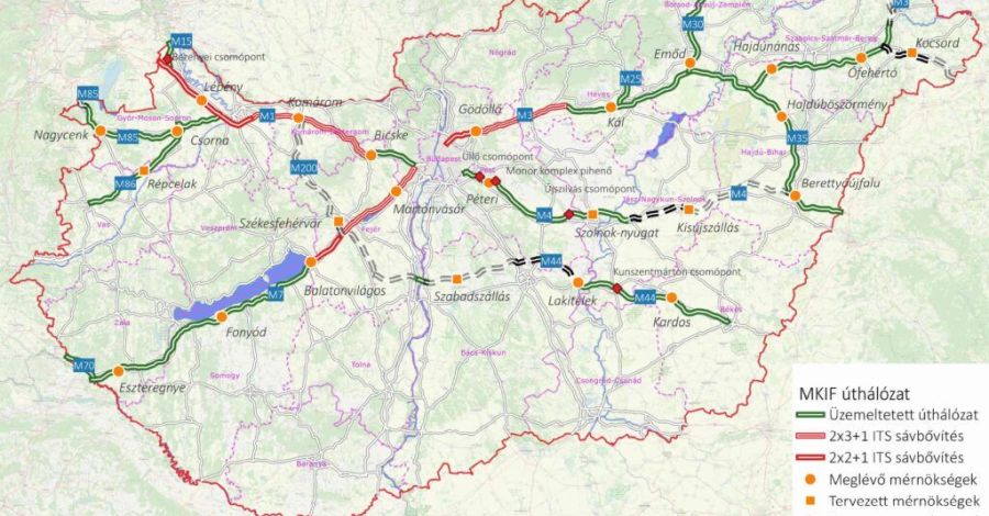 A magyar autópályakezelő honlapján megjelent egy térkép, rajta az M200 ...